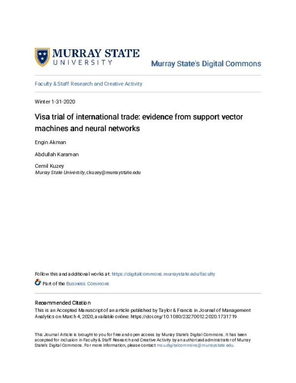 (PDF) Visa trial of international trade: evidence from support vector ...
