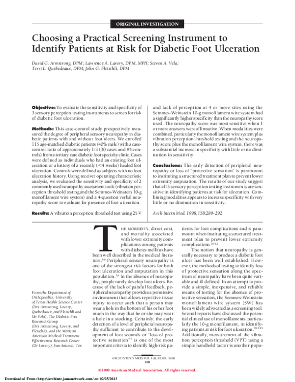 (PDF) Choosing a Practical Screening Instrument to Identify Patients at ...