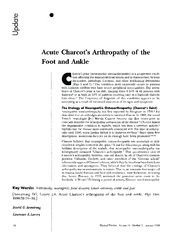 (PDF) Acute Charcot's arthropathy of the foot and ankle