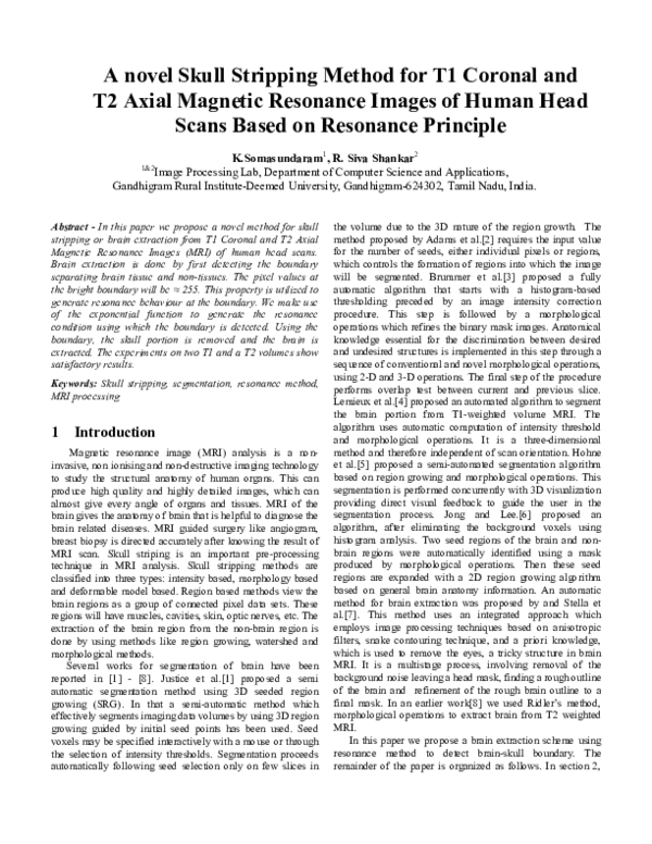 (PDF) A novel Skull Stripping Method for T1 Coronal and T2 Axial ...