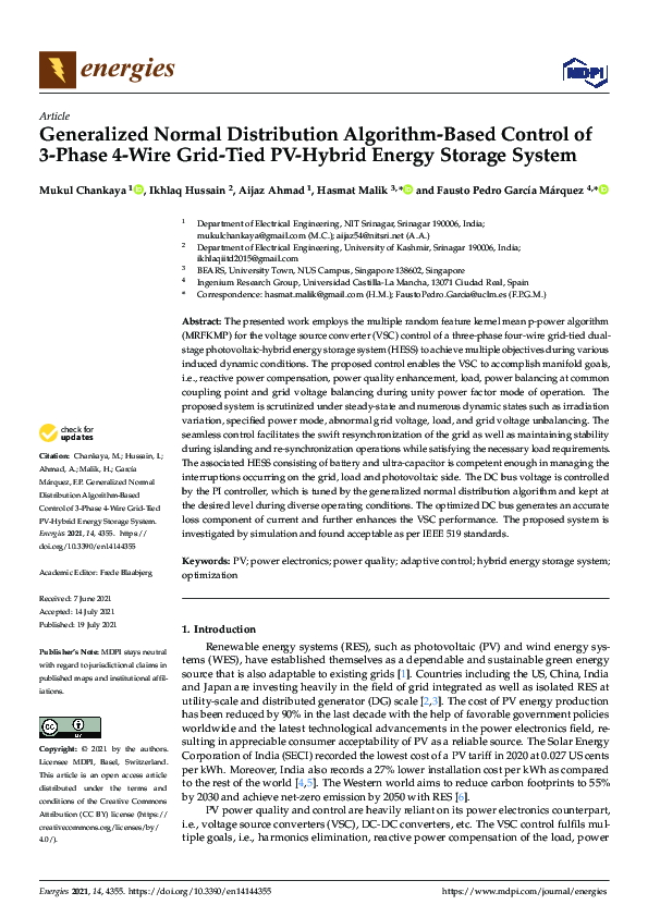 (PDF) Generalized Normal Distribution Algorithm-Based Control of 3-Phase 4-Wire Grid-Tied PV ...