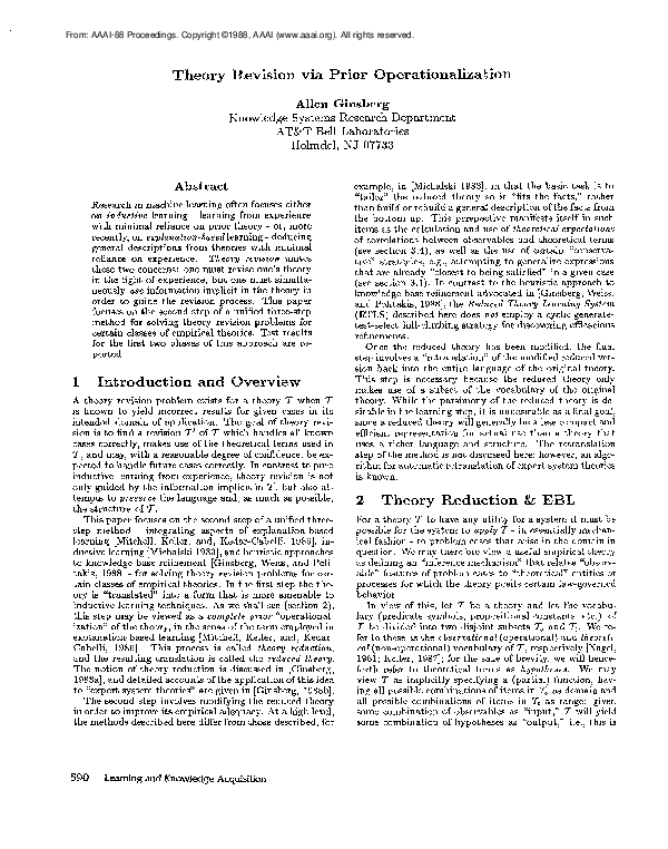 (PDF) Theory revision via prior operationalization