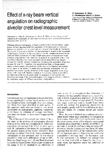 (PDF) Effect of x-ray beam vertical angulation on radiographic alveolar ...