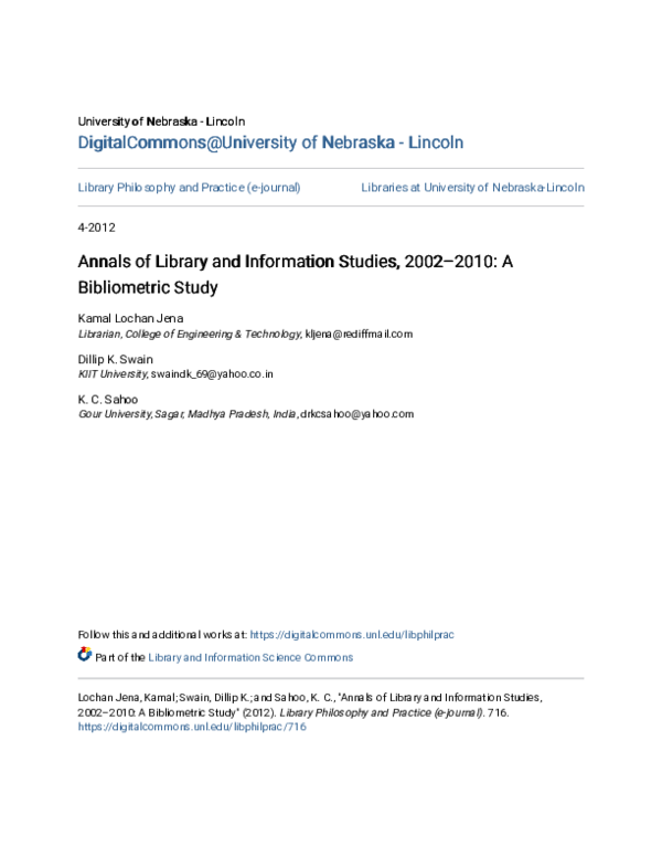 (PDF) Annals of Library and Information Studies, 2002–2010: A ...