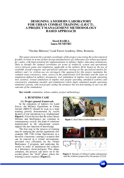 (PDF) Designing a Modern Laboratory for Urban Combat Training (L4UCT ...