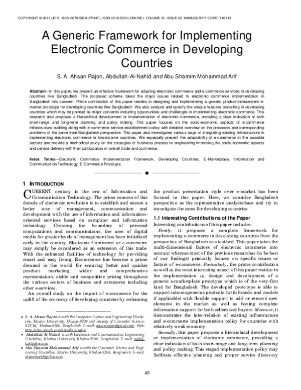 (PDF) A Generic Framework for Implementing Electronic Commerce in ...