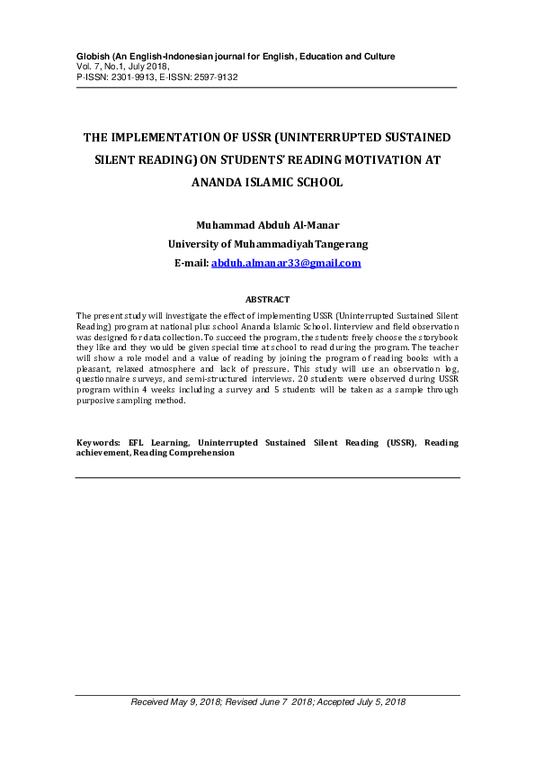 (PDF) The Implementation of Ussr (Uninterrupted Sustained Silent ...