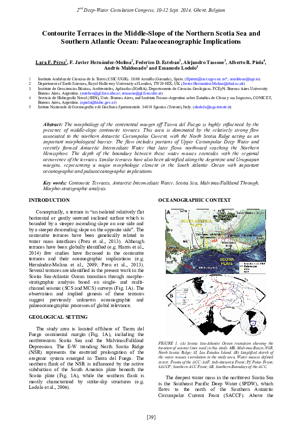 (PDF) Contourite terraces in the middle-slope of the northern Scotia ...