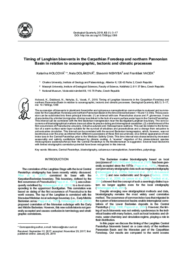(PDF) Timing of Langhian bioevents in the Carpathian Foredeep and ...