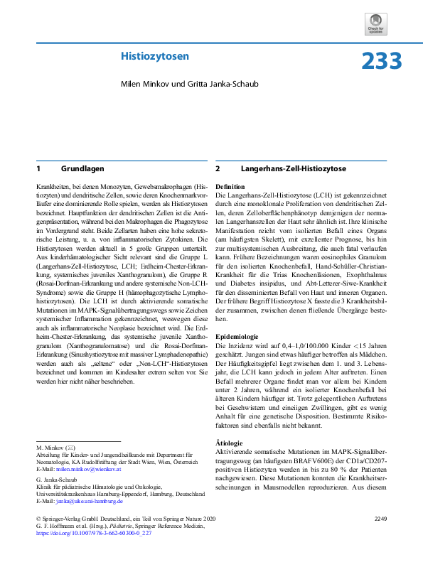 (PDF) Histiozytosen