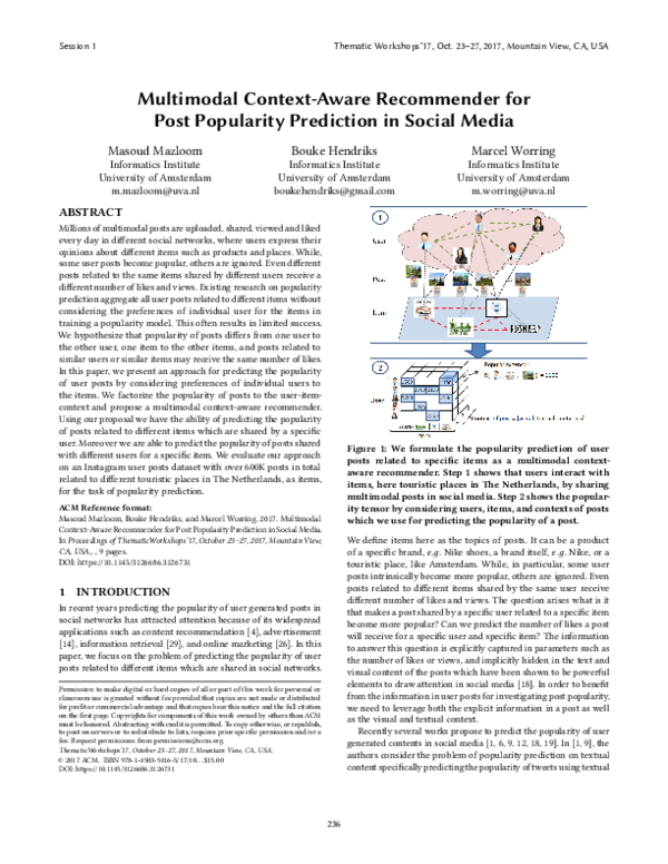 (PDF) Multimodal Context-Aware Recommender for Post Popularity ...