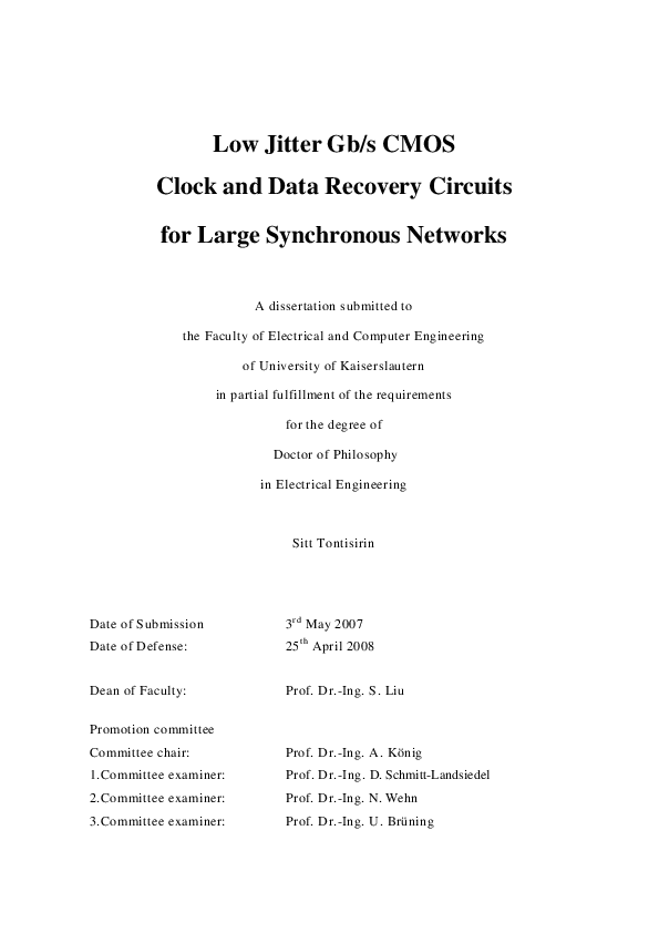 (PDF) Low Jitter Gb/s CMOS Clock and Data Recovery Circuits for Large Synchronous Networks