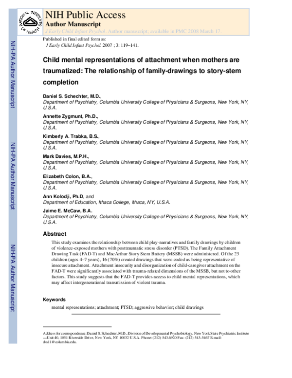 (PDF) Child mental representations of attachment when mothers are ...