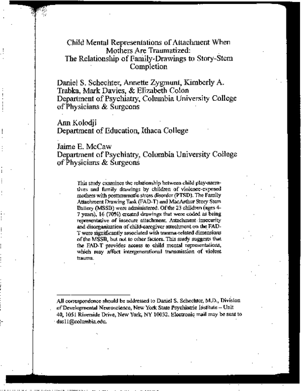 (PDF) Child mental representations of attachment when mothers are ...