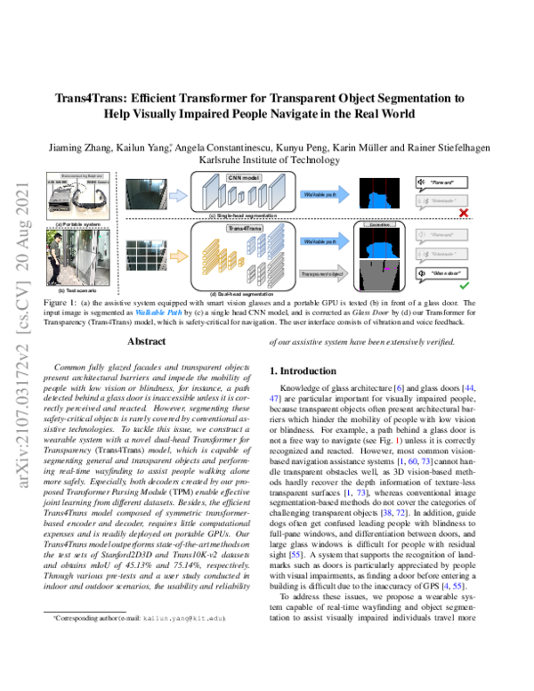 (PDF) Trans4Trans: Efficient Transformer for Transparent Object Segmentation to Help Visually ...