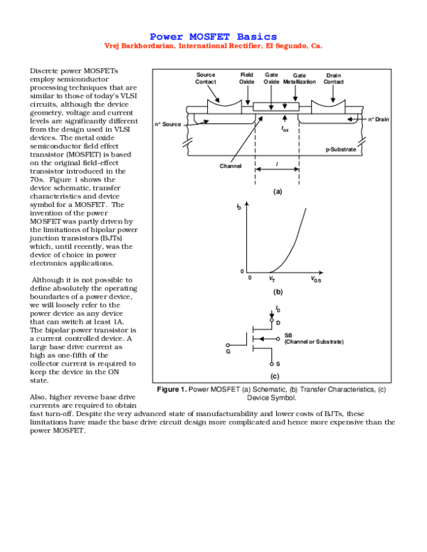 (PDF) Power MOSFET Basics
