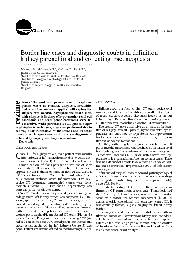 (PDF) Border line cases and diagnostic doubts in definition kidney ...