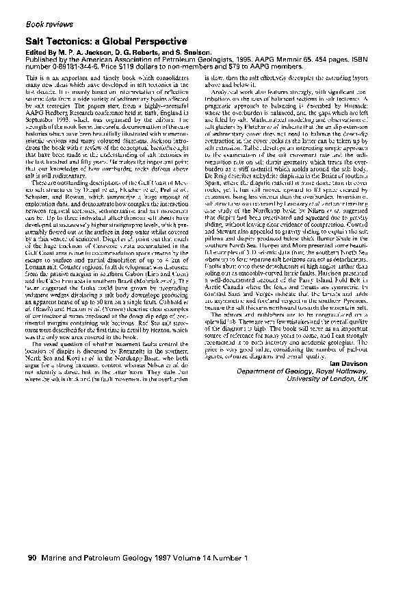 (PDF) Salt tectonics: a global perspective