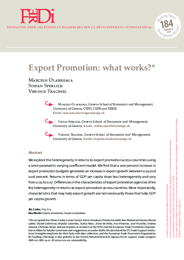 (PDF) Export Promotion: What Works?