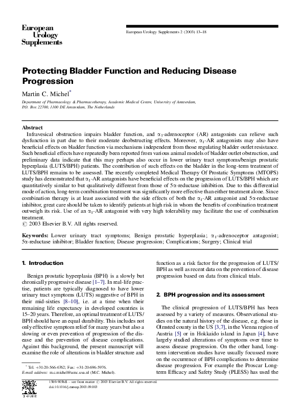 (PDF) Protecting Bladder Function and Reducing Disease Progression