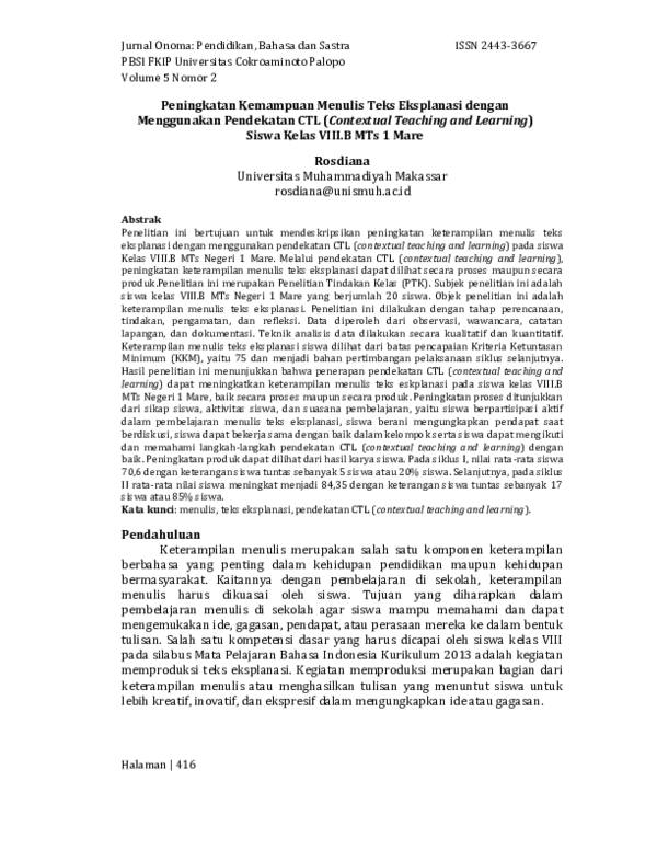 (PDF) Peningkatan Kemampuan Menulis Teks Eksplanasi dengan Menggunaka ...