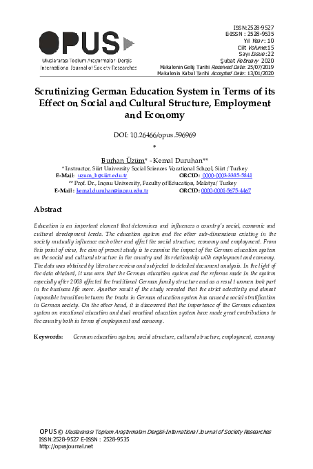 (PDF) Scrutinizing German Education System in Terms of its Effect on ...