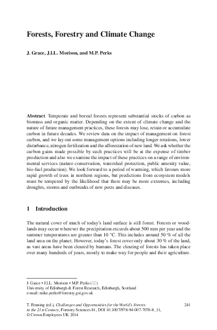 (PDF) Forests, Forestry and Climate Change