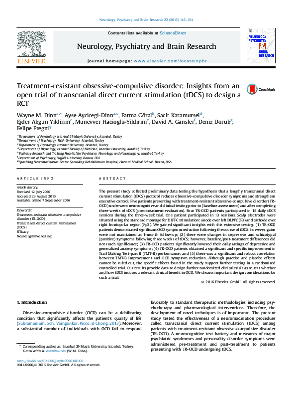 (PDF) Treatment-resistant obsessive-compulsive disorder: Insights from an open trial of ...