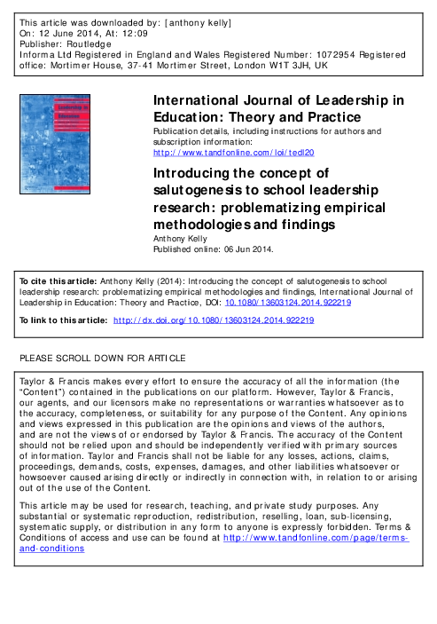 (PDF) International Journal of Leadership in Education: an introduction