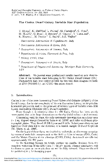 (PDF) The Carina Dwarf Galaxy Variable Star Population