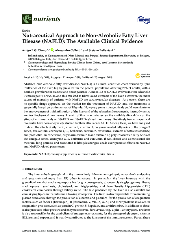 (PDF) Nutraceutical Approach to Non-Alcoholic Fatty Liver Disease ...