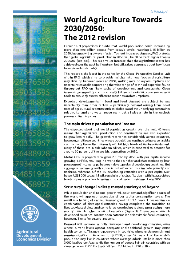 (PDF) World agriculture towards 2030/2050: the 2012 revision | jelle ...