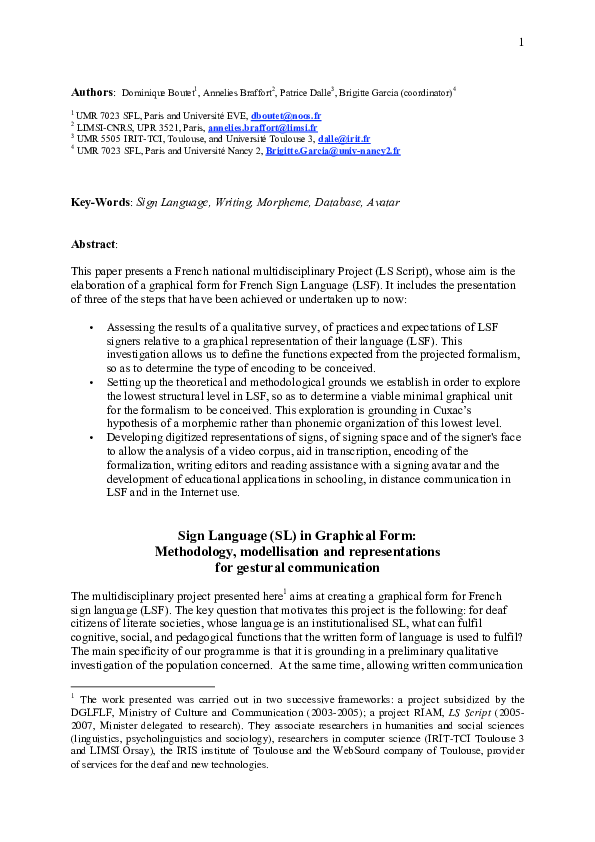 (PDF) Sign Language ( SL ) in Graphical Form : Methodology ...