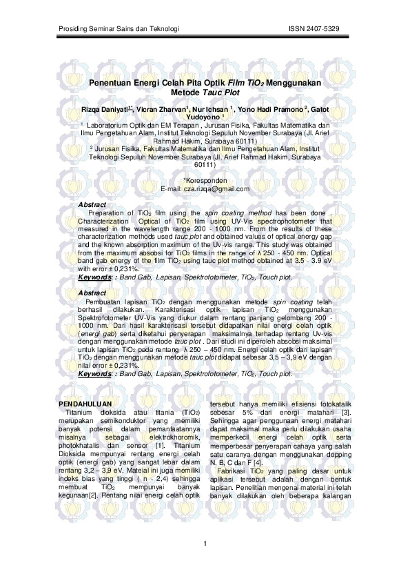 (PDF) Menggunakan Metode Tauc Plot