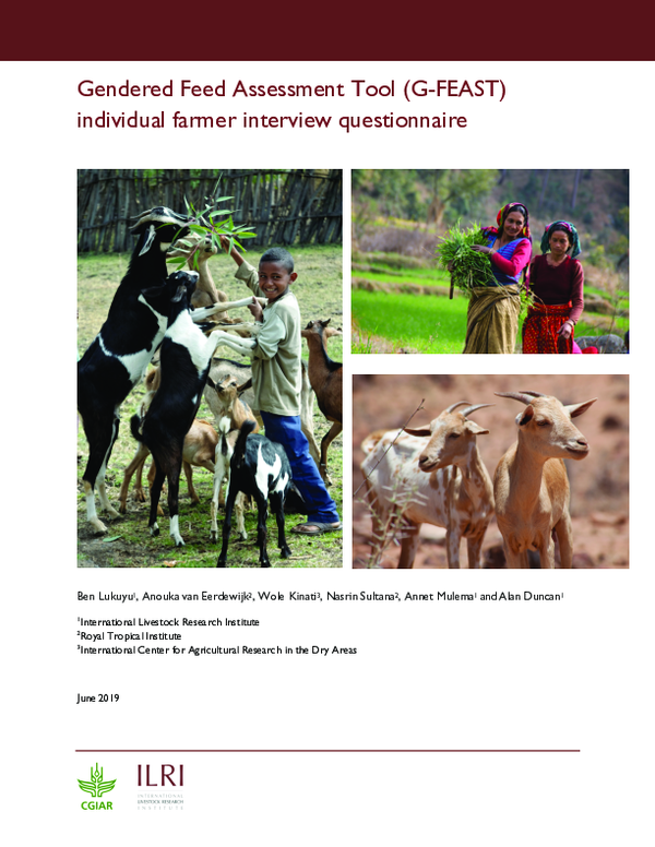 (PDF) Gendered Feed Assessment Tool (G-FEAST) individual farmer ...