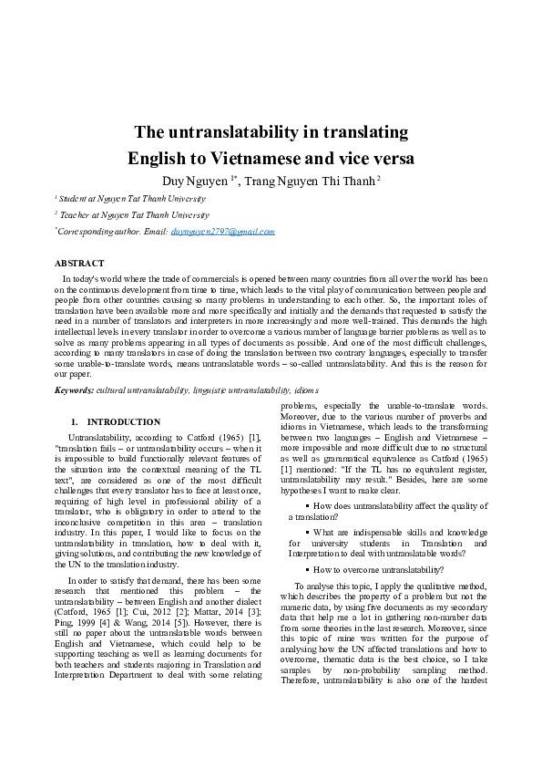 (DOC) The untranslatability in translating English to Vietnamese and ...