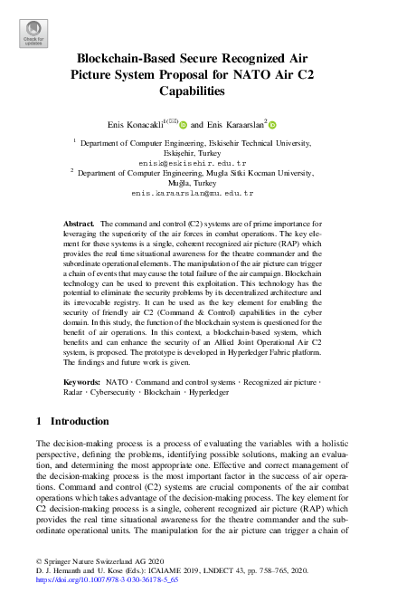 (PDF) Blockchain-Based Secure Recognized Air Picture System Proposal ...