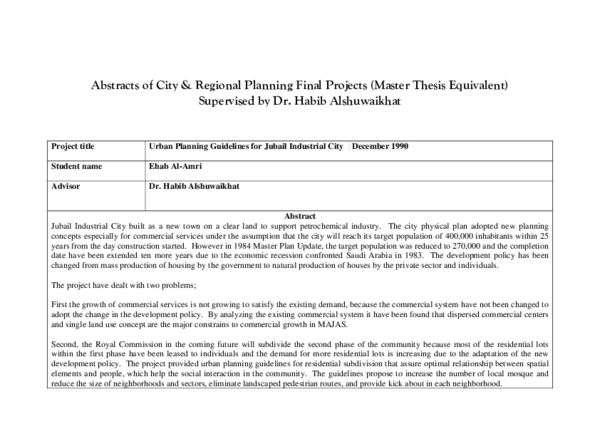 (PDF) Abstracts of City & Regional Planning Final Projects (Master ...