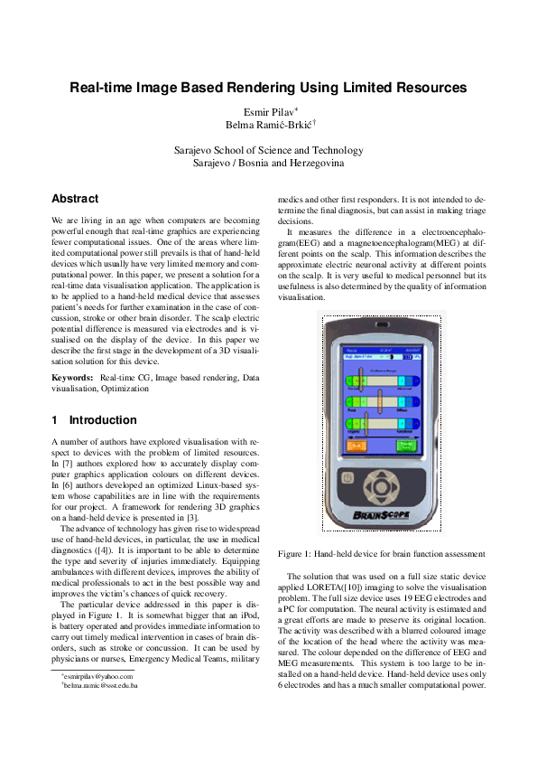(PDF) Real-time Image Based Rendering Using Limited Resources