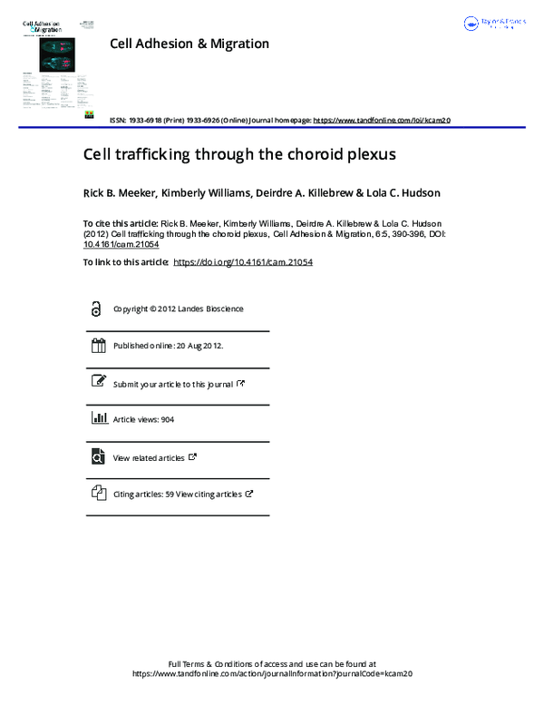 (PDF) Cell trafficking through the choroid plexus