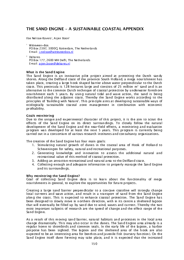 (PDF) The Sand Engine – a sustainable coastal appendix