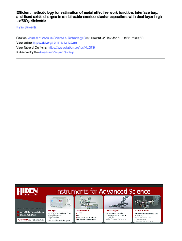 (PDF) Efficient methodology for estimation of metal effective work ...