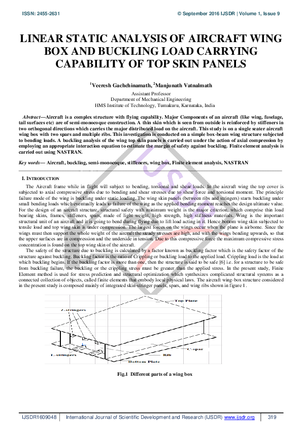 (PDF) Linear Static Analysis of Aircraft Wing Box and Buckling Load ...