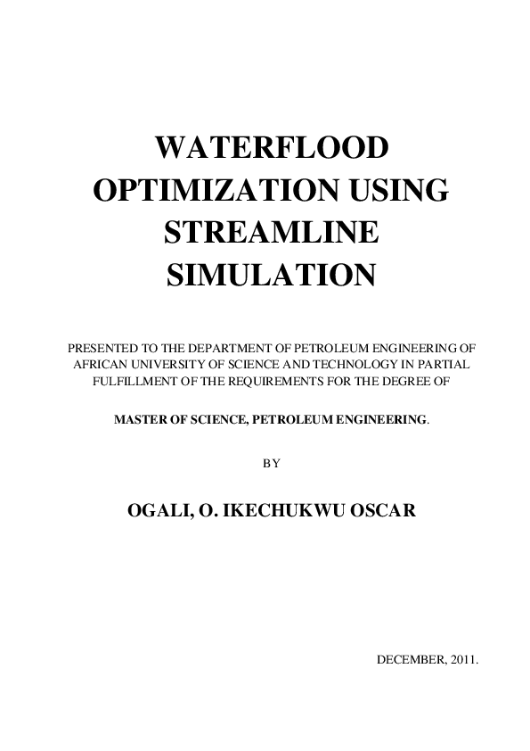 (PDF) Waterflood Optimization Using Streamline Simulation