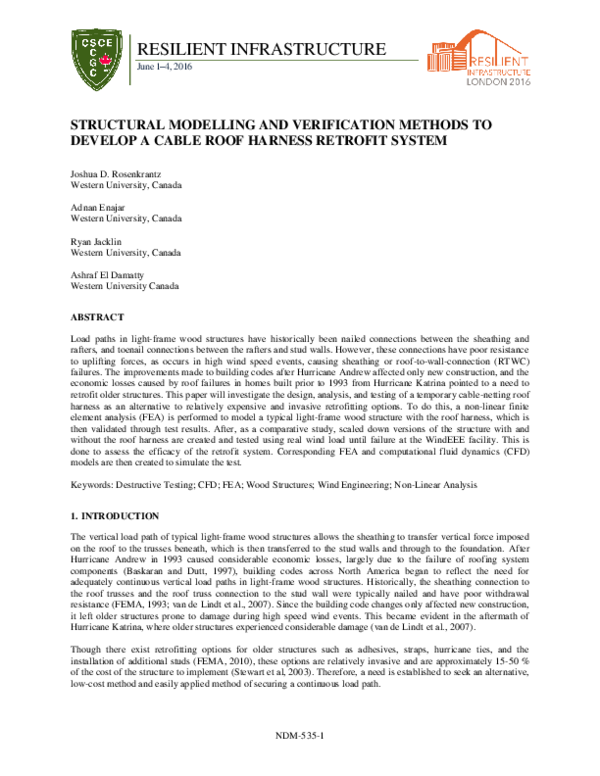 (PDF) NDM-535: Structural Modelling and Verification Methods to Develop a Cable Roof Harness ...