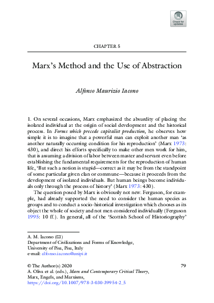 (PDF) Marx’s Method and the Use of Abstraction