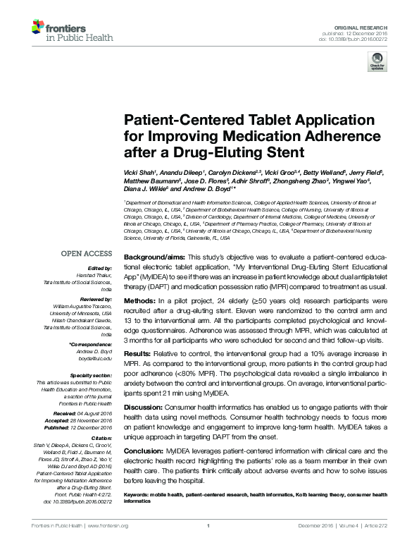(PDF) Patient-Centered Tablet Application for Improving Medication ...