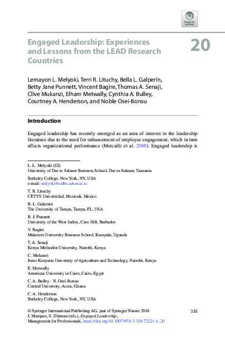 (PDF) Engaged Leadership: Experiences and Lessons from the LEAD ...