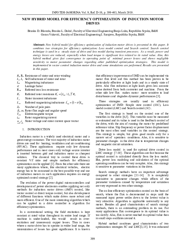 (PDF) New hybrid model for efficiency optimization of induction motor ...