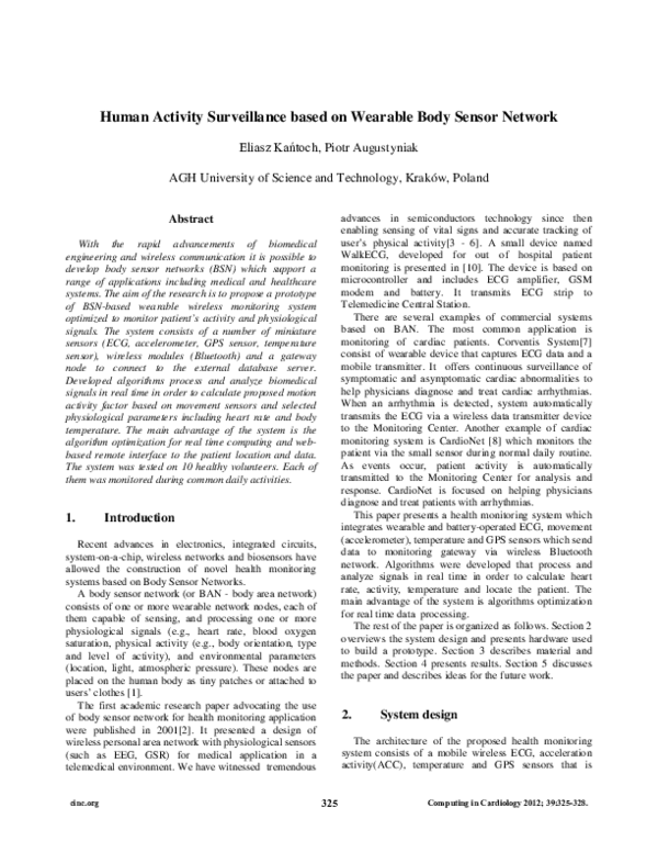 Pdf Human Activity Surveillance Based On Wearable Body Sensor Network